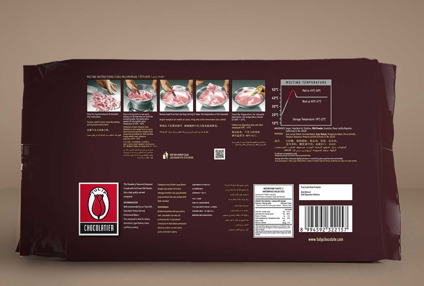 Buy Strawberry Compound Chocolate Block | Tulip