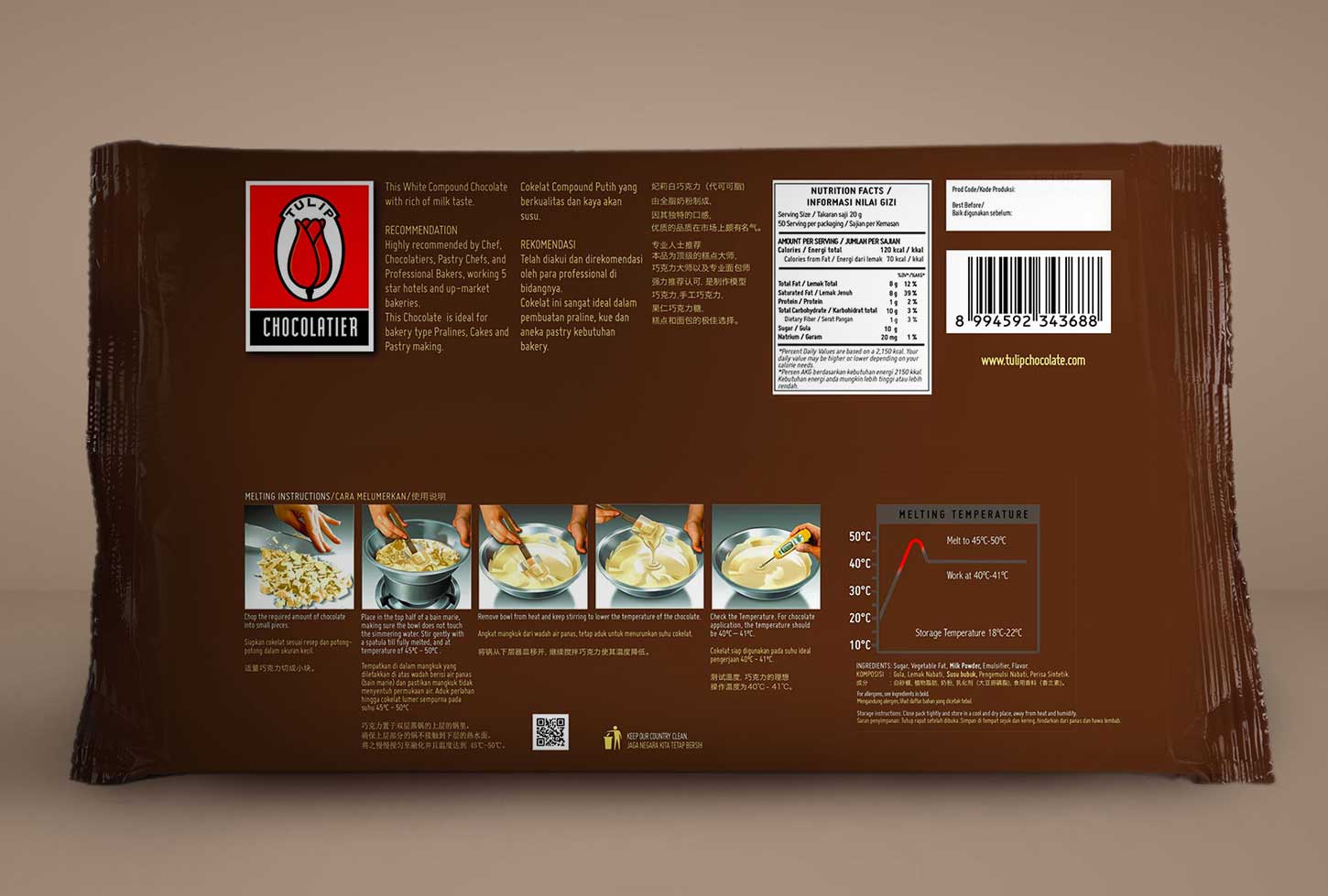 Buy White Compound Chocolate Block | Tulip Chocolate